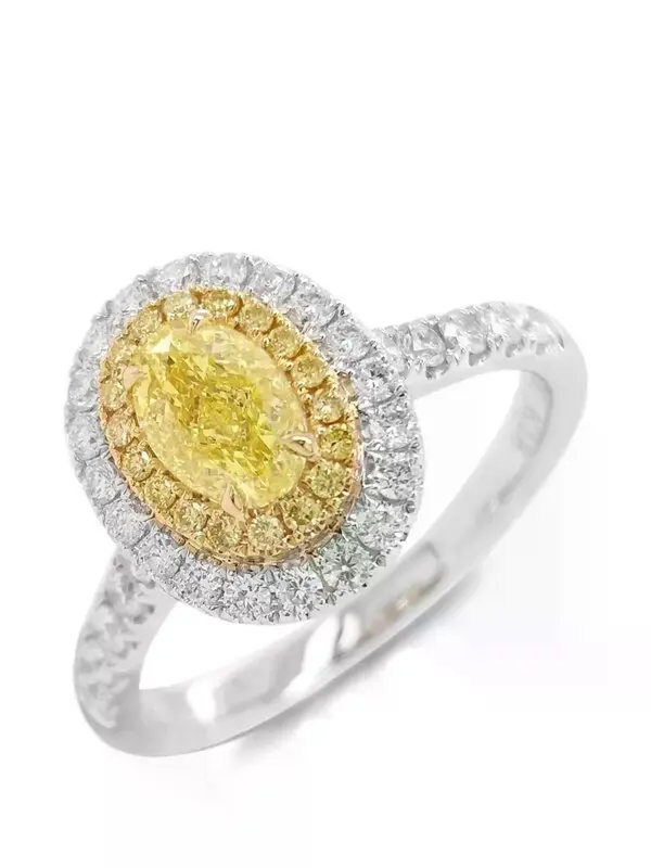 HYT JEWELRY Diamond Halo Ring - Silver