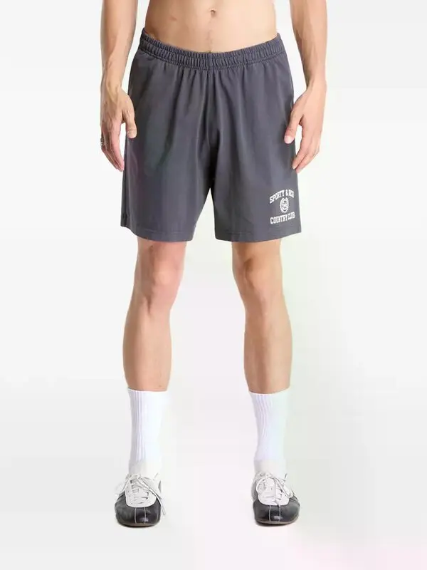 Sporty & Rich Varsity Crest Gym Shorts