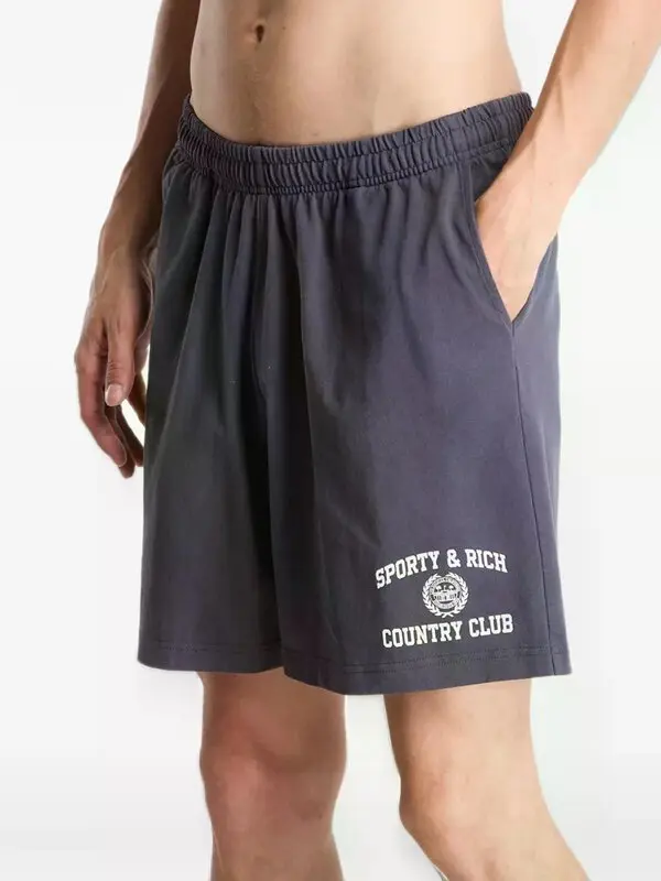 Sporty & Rich Varsity Crest Gym Shorts