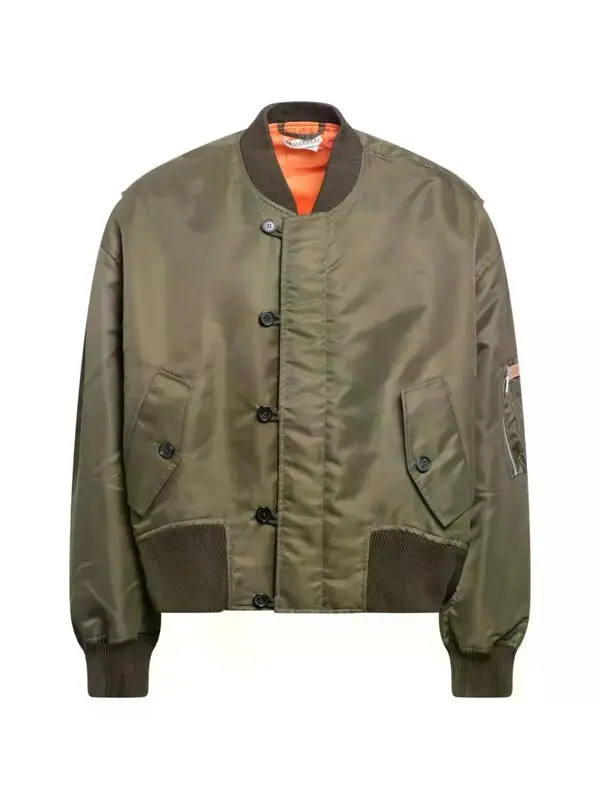 JW Anderson Oversized Tipped-hem Bomber Jacket - Green
