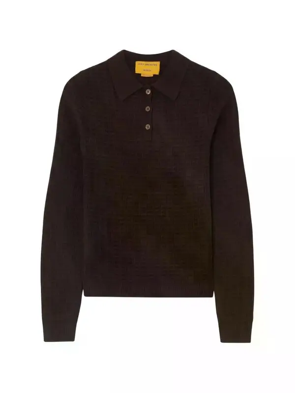 Guest In Residence Waffle-knit Polo Sweater