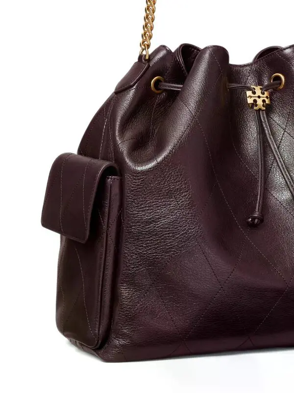 Tory Burch Large Charlie Quilted Drawstring Shoulder Bag