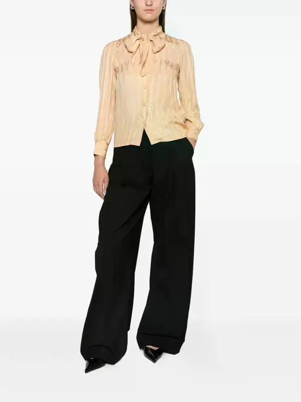 Gucci Interlocking G Chain Jacquard Shirt - Neutrals