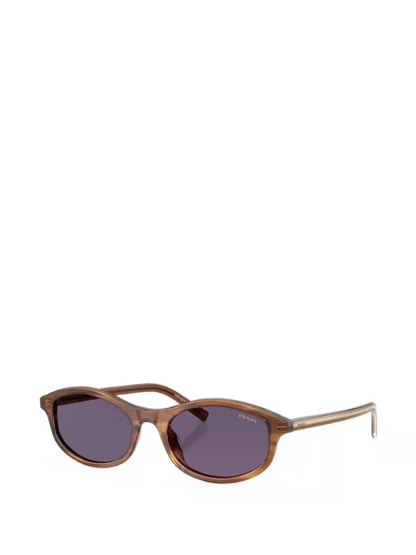 Prada Striped Oval-frame Sunglasses