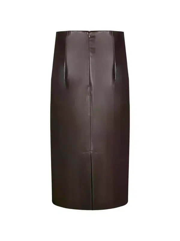 BLANCA VITA High-waisted Rear-slit Midi Skirt