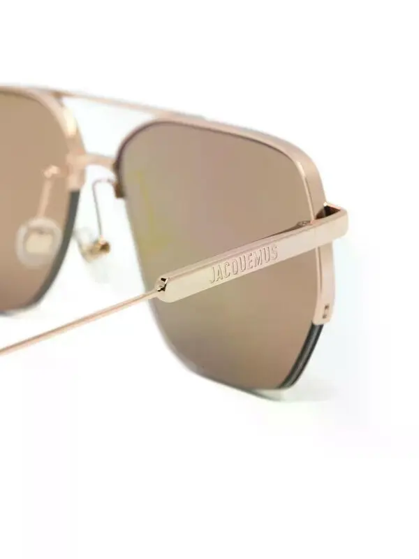 Jacquemus Aviador Geometric-frame Sunglasses - Gold