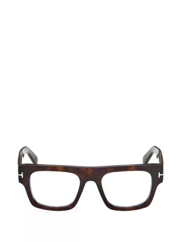 TOM FORD Tortoiseshell-effect Rectangle-frame Glasses - Brown
