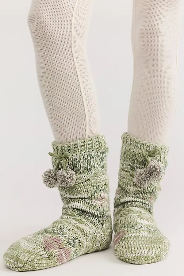 MUK LUKS Chunky Fair Isle Cabin Socks