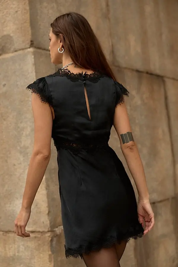 Free People Brightest Star Mini Dress - Black