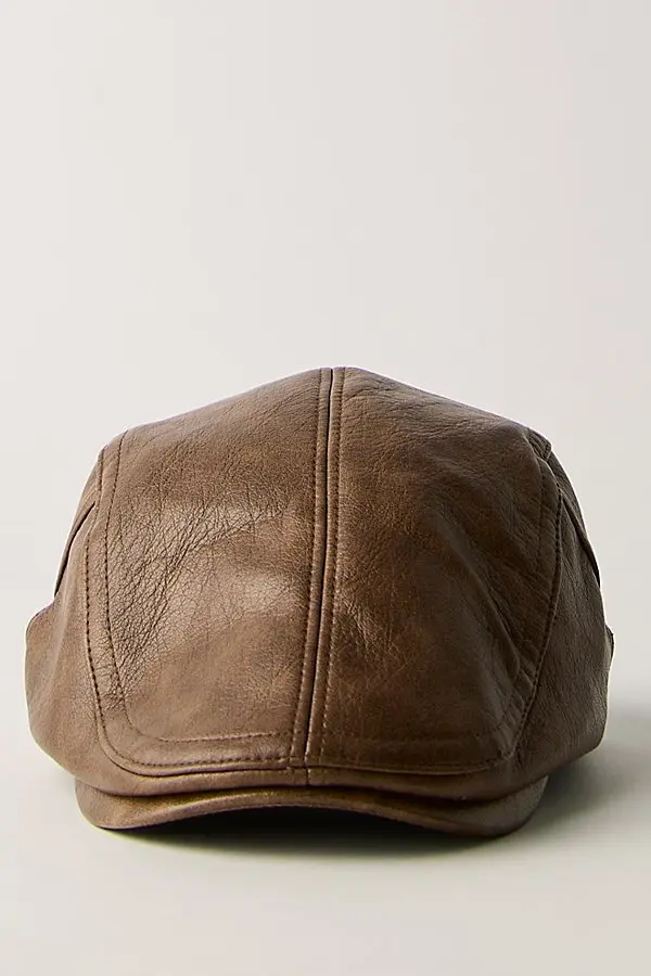 Free People Rocky Vegan Leather Flat Cap