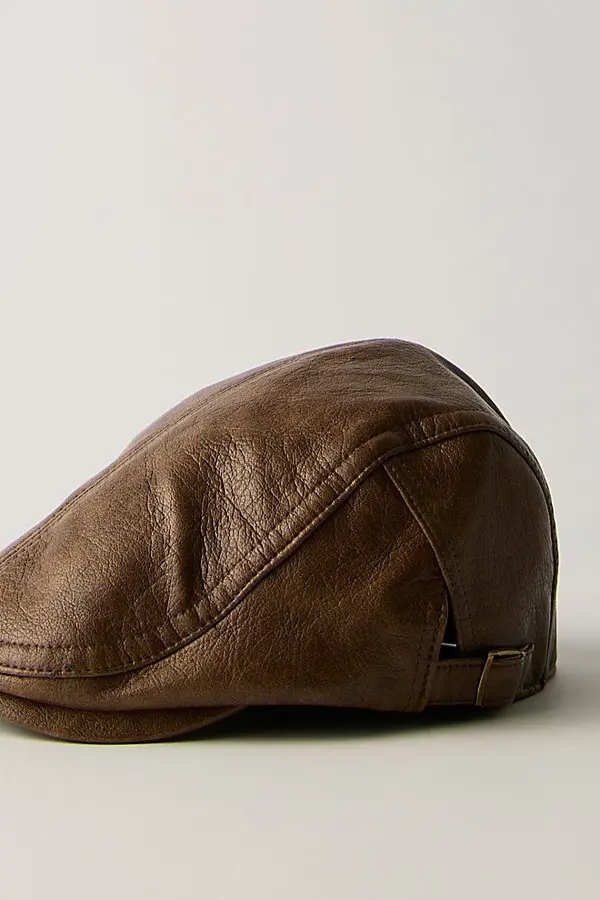 Free People Rocky Vegan Leather Flat Cap