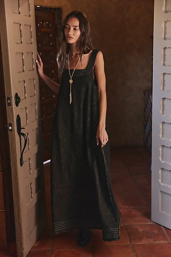 Free People Moonbay Apron Maxi Dress
