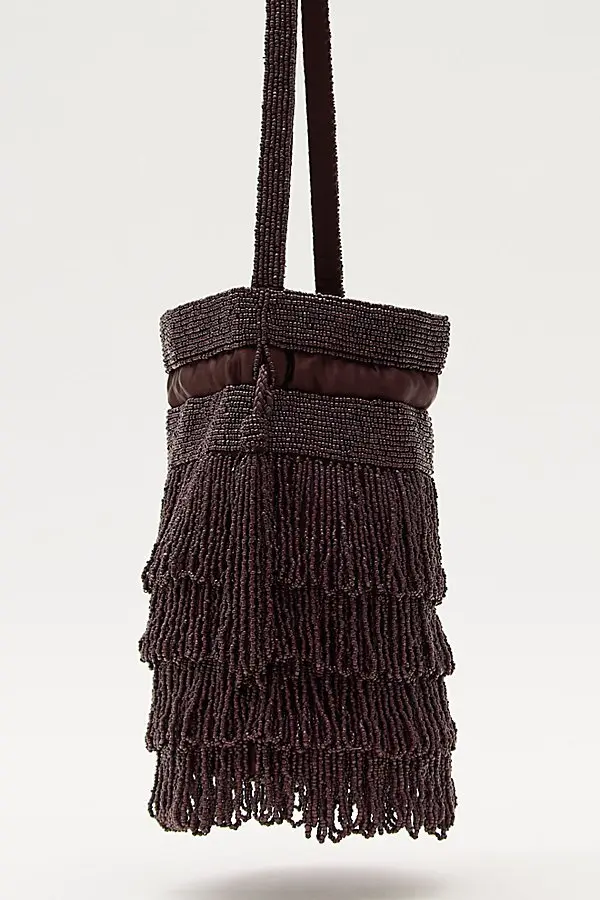 Free People Luna Luna Beaded Crossbody Bag - Bronze
