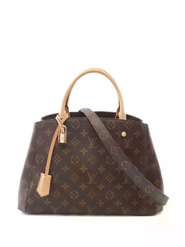 LOUIS VUITTON 2018 Mm Montaigne Monogram Handbag - Brown