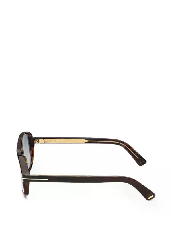 TOM FORD Icon Tortoiseshell-effect Pilot-frame Glasses