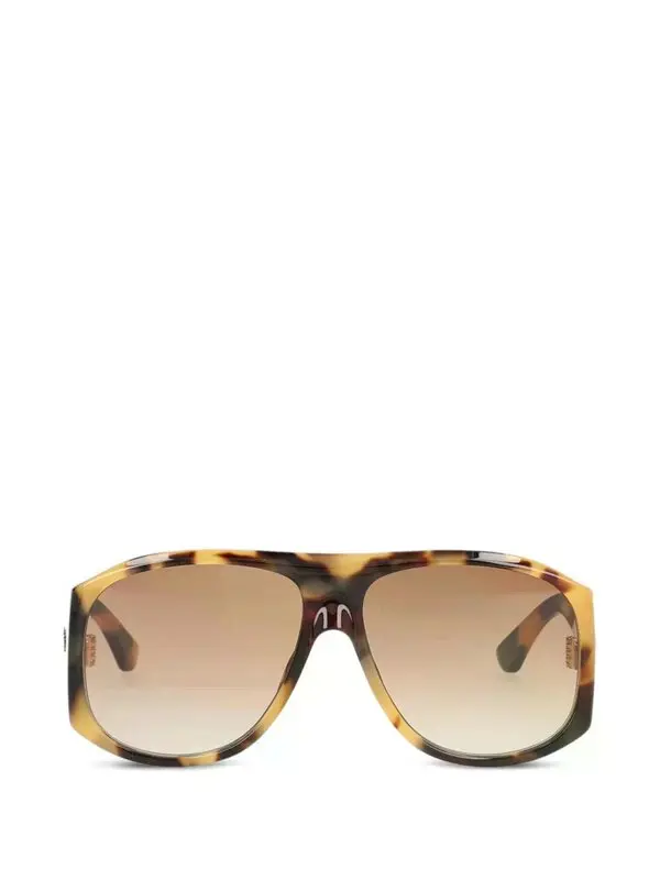 Chloé Tortoiseshell-effect Pilot-frame Sunglasses