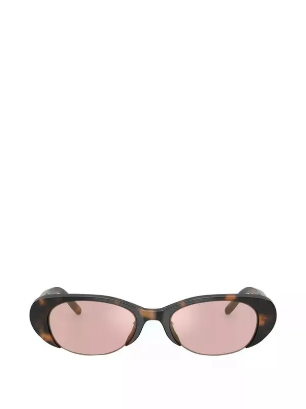 Miu Miu Tortoiseshell-effect Oval-frame Sunglasses