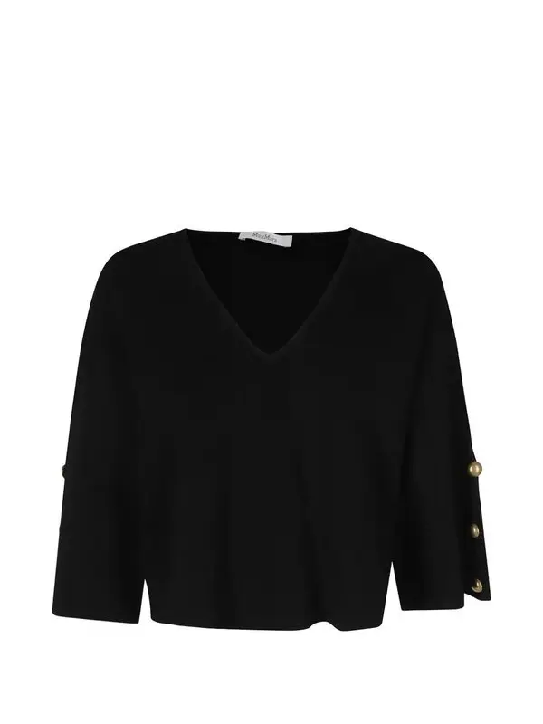 Max Mara V-neck Button-detail Sweater - Black
