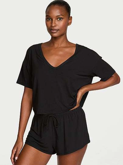 Victoria's Secret Sosoft Modal™ V-neck Short Pajama Set - Black