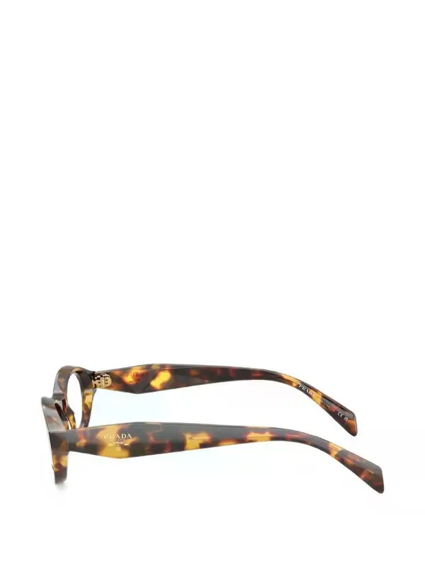 Prada Tortoiseshell-effect Oval-frame Glasses