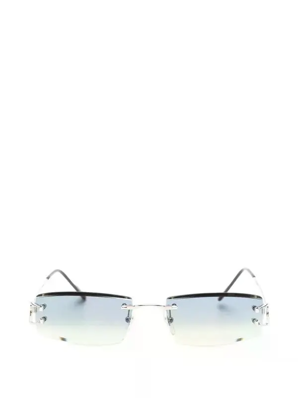 Cartier Rimless Rectangle-frame Sunglasses - Silver