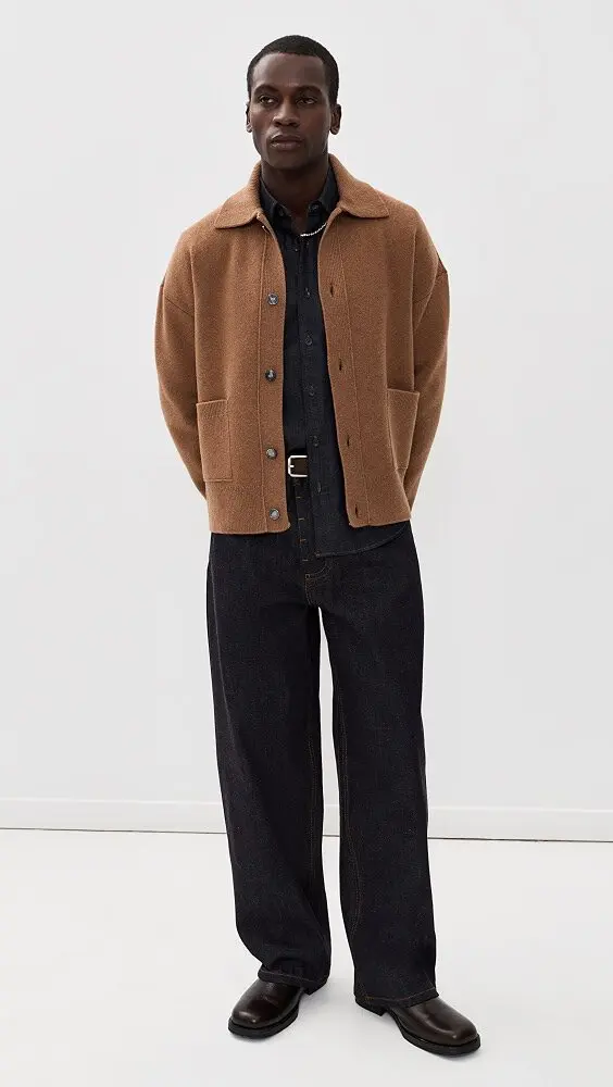 AMI Paris Shirt Collar Cardigan