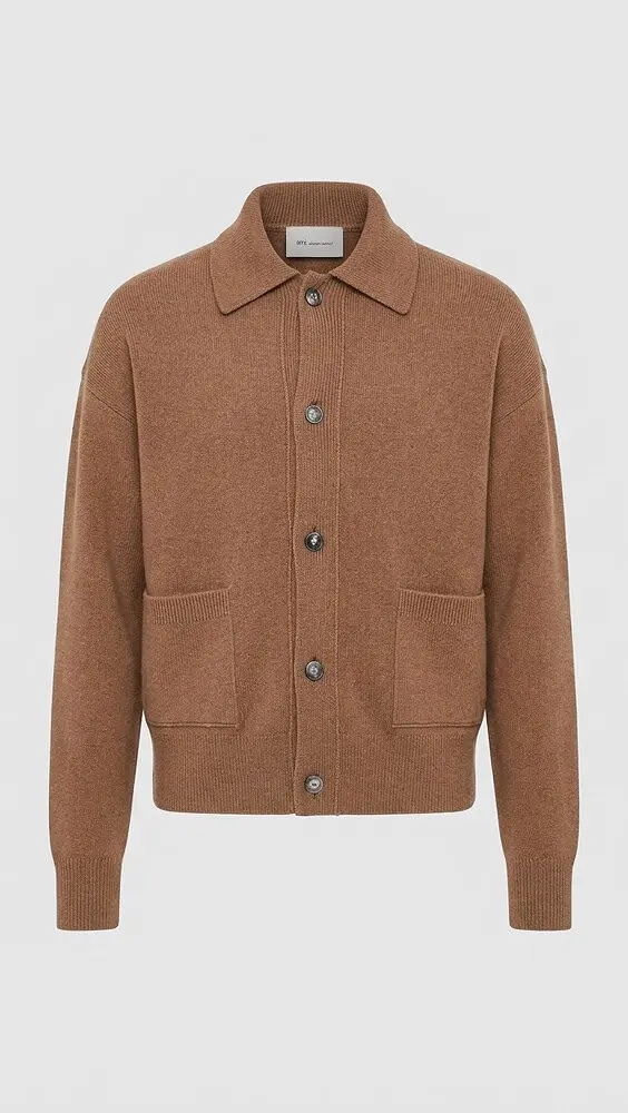 AMI Paris Shirt Collar Cardigan