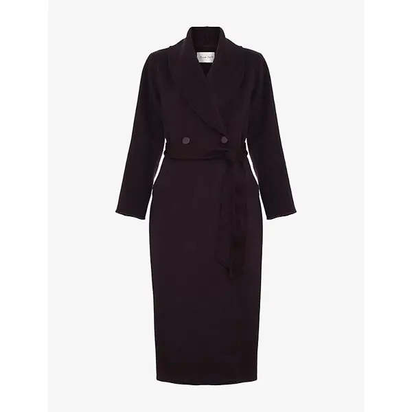 PHASE EIGHT Daisy Shawl-collar Double-face Wool-blend Midi Coat - Brown
