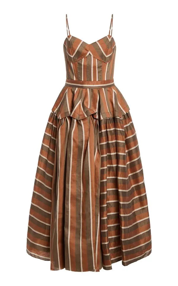 Alexis Avelor Striped Twill Midi Dress - Stripe