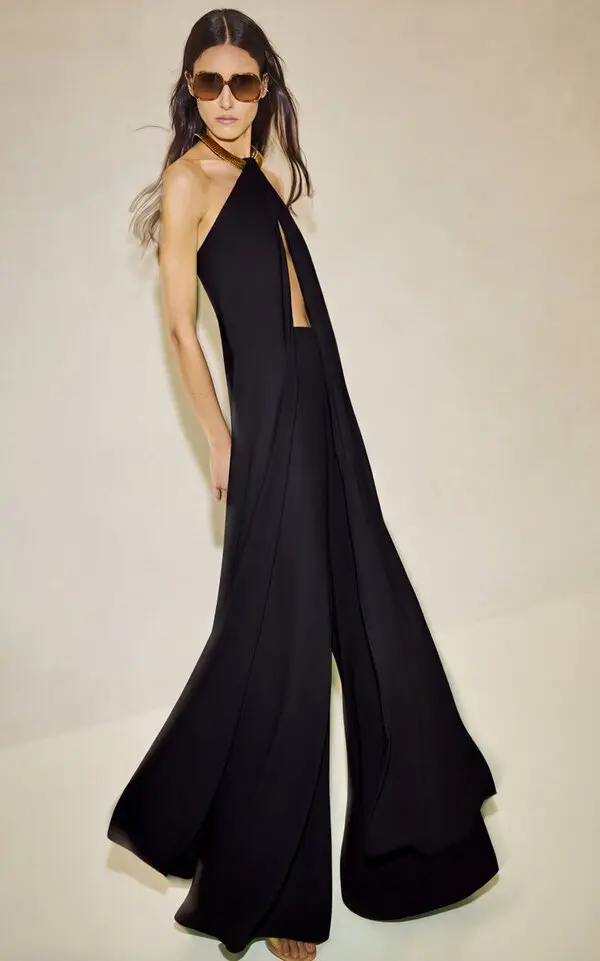 Alexis Eve Crepe Wide-leg Pants - Black