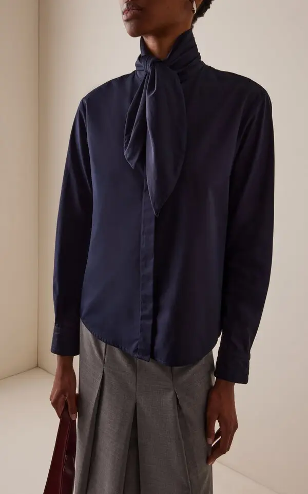 TWP Crepe Tie Top - Navy