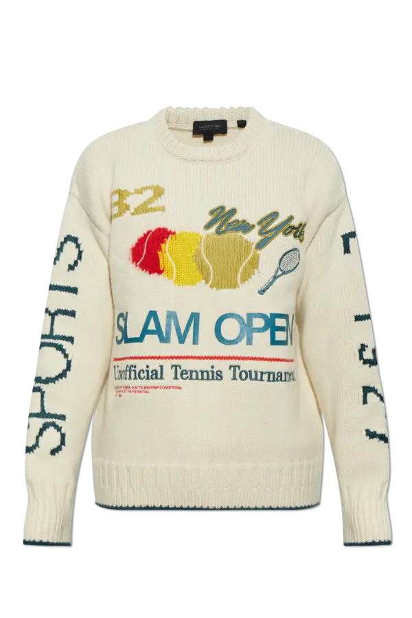 Lacoste Wool Sweater With Embroidery - Cream