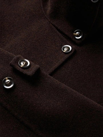 Soeur High Collar Belted Long Wool Coat
