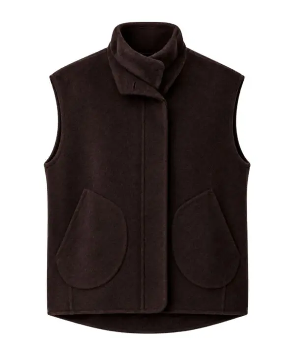Soeur Stand Collar Wool Vest