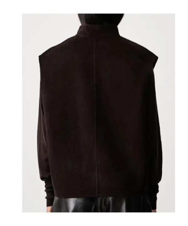 Soeur Stand Collar Wool Vest