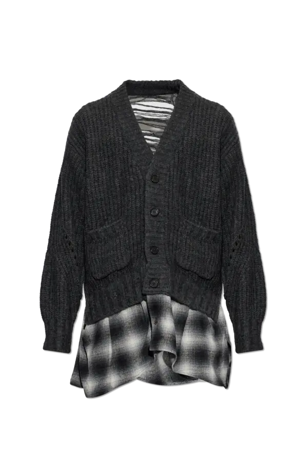 SONGZIO Cardigan In Mixed Fabrics - Grey