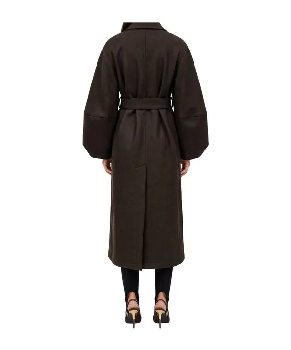 Harris Wharf London Belted Balloon-sleeve Oversized Coat