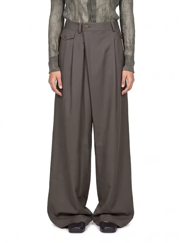 Issey Miyake High-waist Straight-leg Trousers