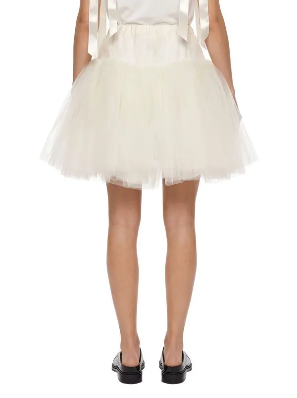 Simone Rocha Tulle-layered Gathered Flared Mini Skirt
