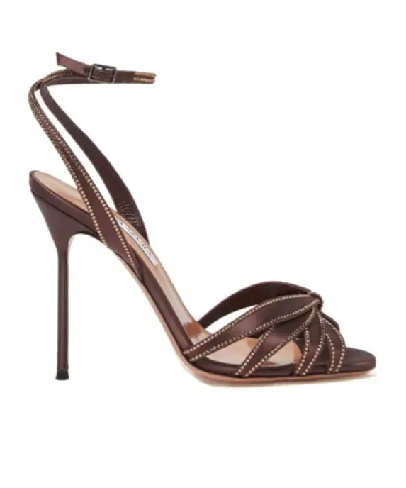 AQUAZZURA Soulmate Crystal-embellished Heeled Sandals - Brown