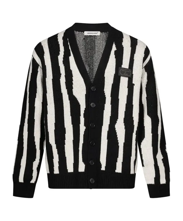 Undercover Striped Intarsia-knit Cardigan