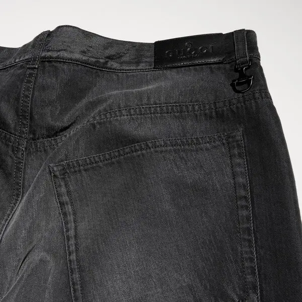 Gucci Washed Cotton Nylon Denim Pants
