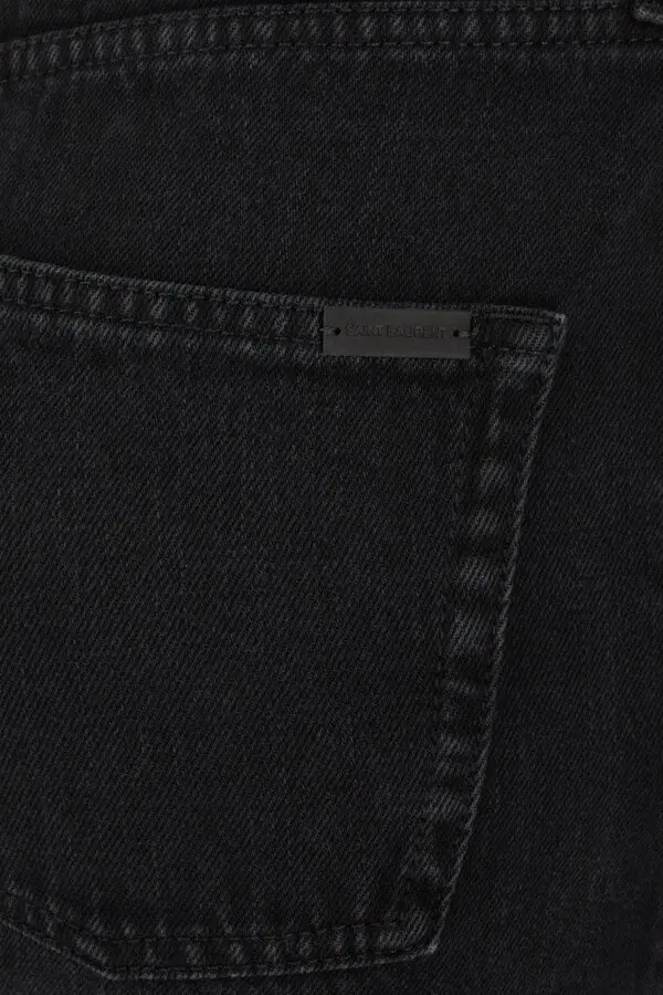 Saint Laurent Logo Patch Straight Leg Jeans