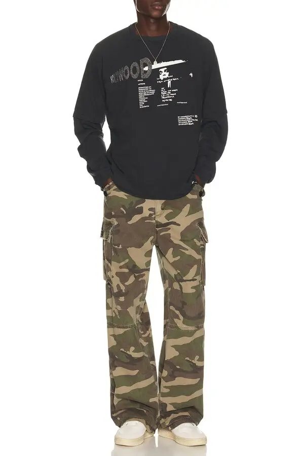 Palm Angels Neon Blvd Double Layer Long Sleeve In Black