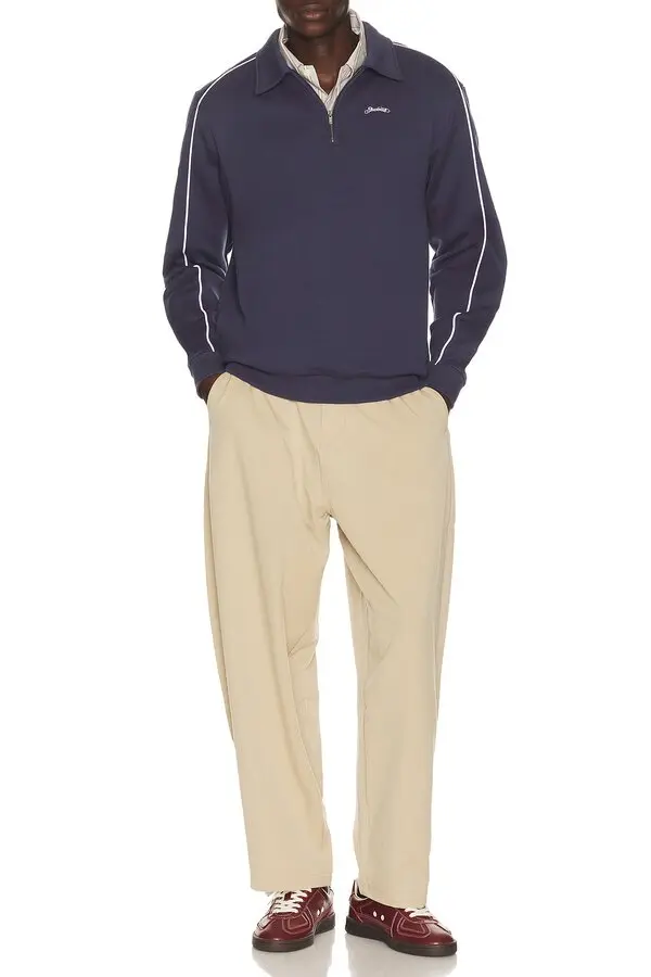 STUDENTS GOLF Del Norte Zip Polo Pullover In Blue