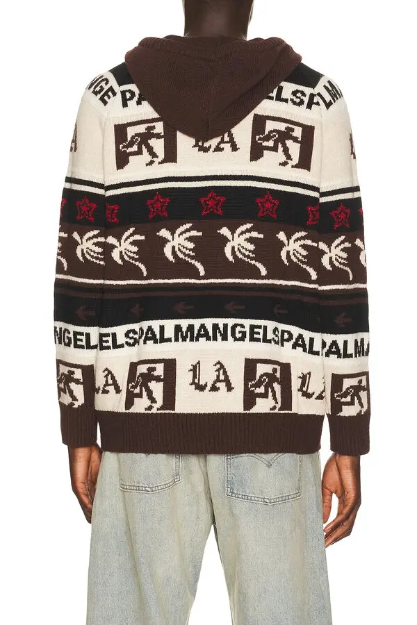 Palm Angels Palm Shadow Jacquard Loose Knit Hoodie