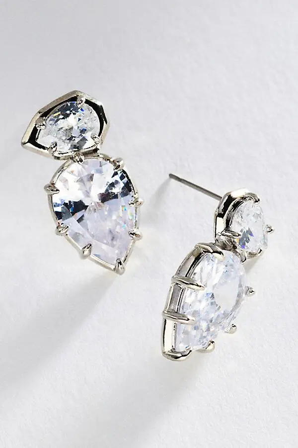 Anthropologie Amelie Drop Earrgs - Silver