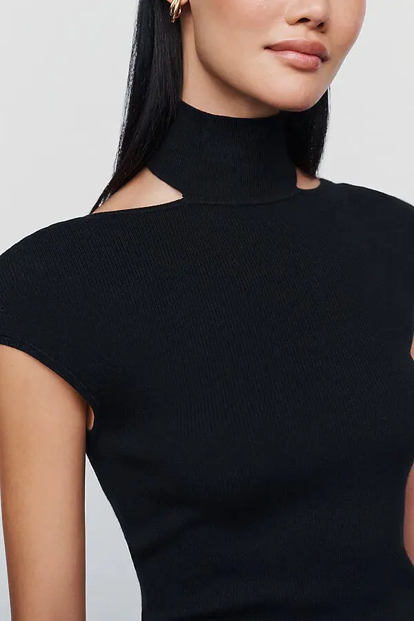 Anthropologie Maeve Cutout Mock Neck Sweater
