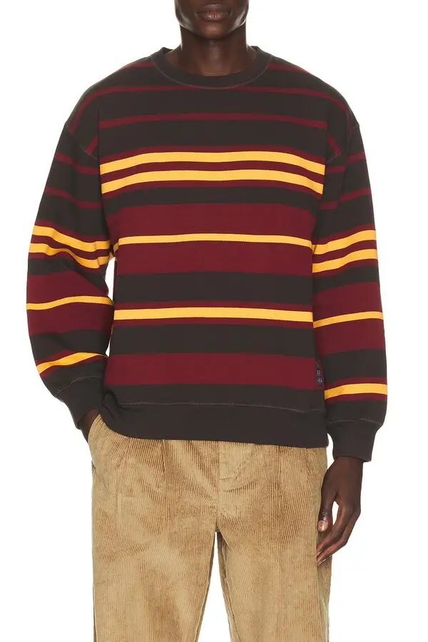 PARRA Sweatstriped Crew Neck Sweatshirt