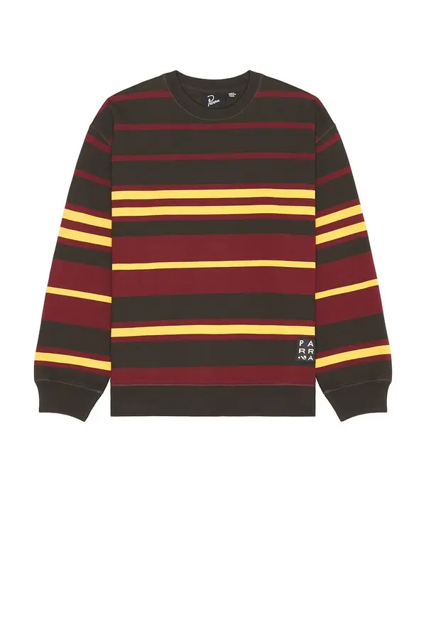PARRA Sweatstriped Crew Neck Sweatshirt